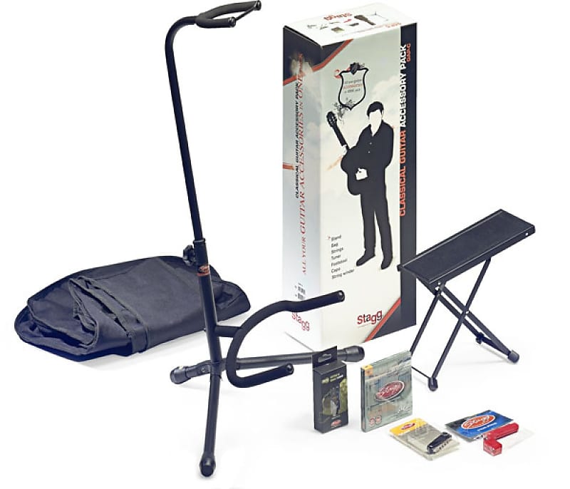 Stagg Classical Guitar Accessory Pack with Stand, Bag, Tuner | Reverb