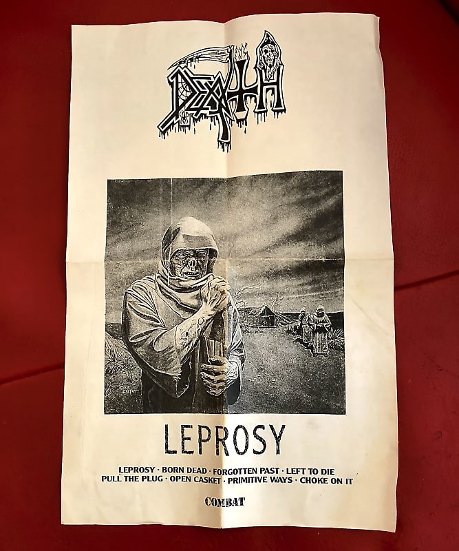 Vintage Death Band '88 Leprosy 2 Sided Promo Poster Chuck | Reverb