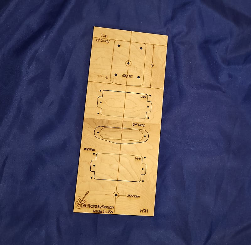 Guitar Body Pickup Route Template Humbucker+strat Pickups HSH | Reverb