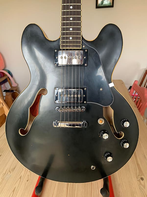 Tokai 335 style - Matt Black Light Relic - great upgrades | Reverb