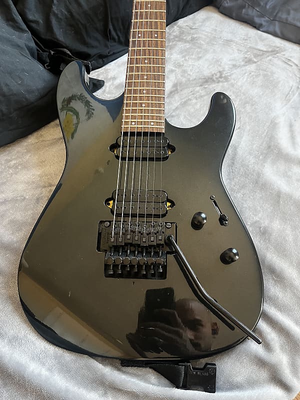 Squier Stagmaster HH 7 String Guitar 2000 - Black | Reverb