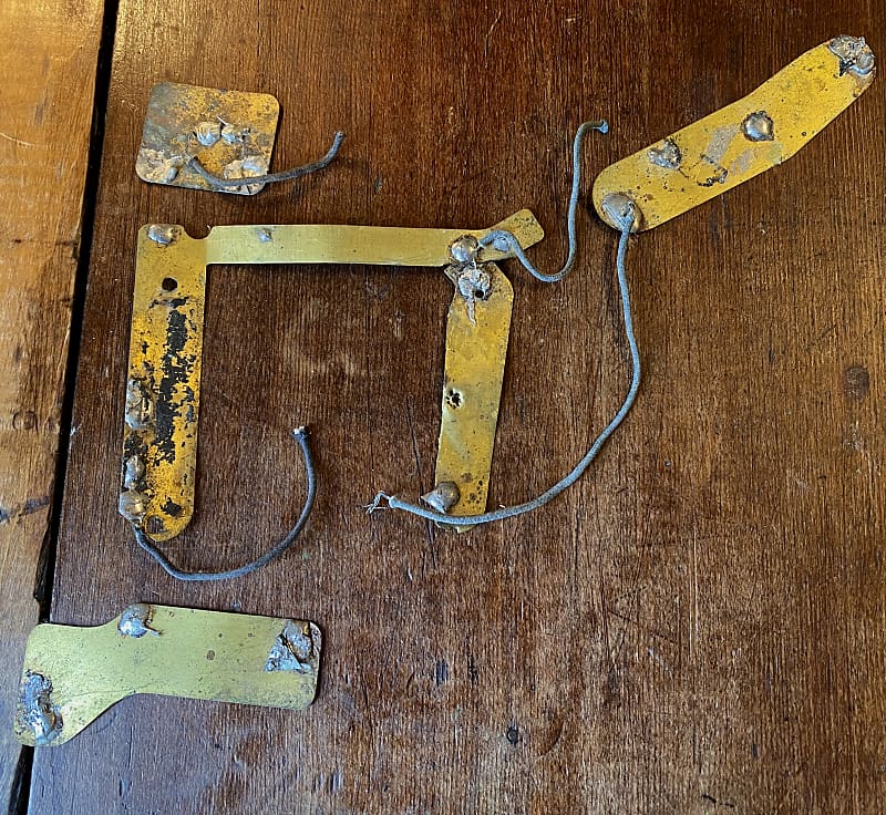 Fender Vintage Jaguar Brass Ground Shielding Plate Original | Reverb