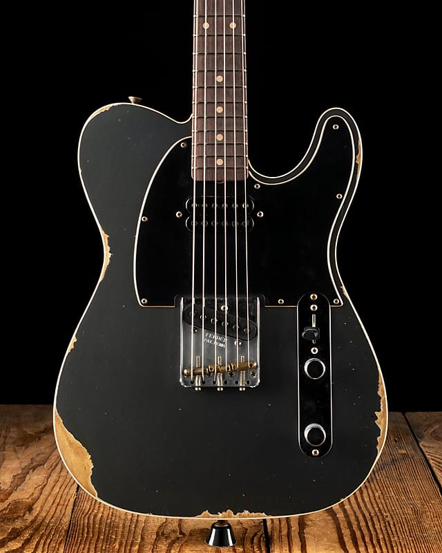 Fender Custom Shop HS Relic Telecaster - Aged Charcoal Frost | Reverb