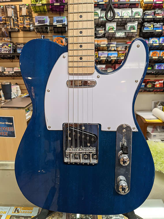 Stadium Trans Blue Tele Style solid body guitar NY-9401BL | Reverb