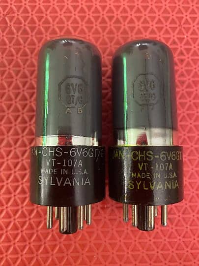 Matched Pair Sylvania 6V6 6V6GT JAN-CHS-6V6GT VT107A 6P6 6P6P | Reverb