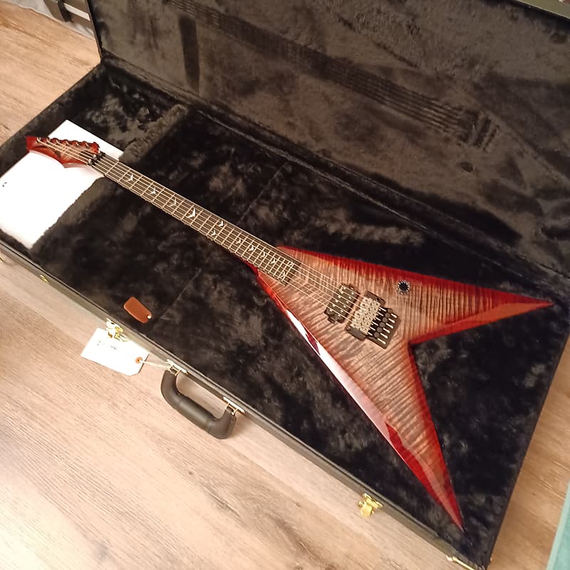 Dean USA Custom Shop V - Trans Red Burst 6-String w/ Case | Reverb