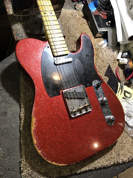 Fender Custom Shop Telecaster Relic Red Sparkle Finished Red | Reverb