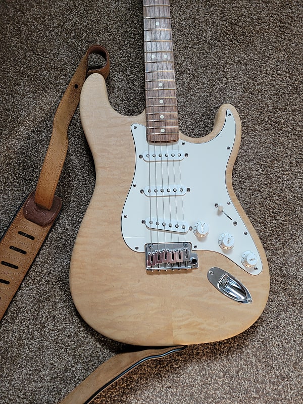 Warmoth Strat-caster 2010 ish - natural swamp-ash | Reverb