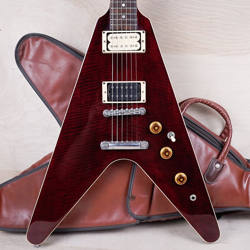 Greco Flying V Non Catalog MIJ 1982 Red Flame CMT Style Made | Reverb