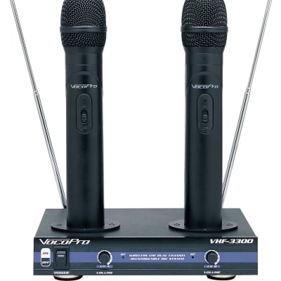VocoPro VHF Wireless Microphone System 4 Channel Rechargeable | Reverb