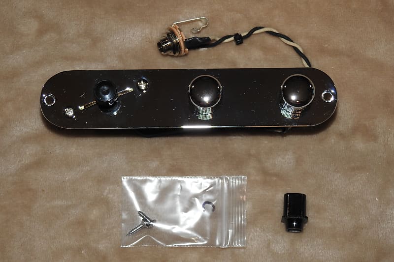 Telecaster Loaded Chrome Control Plate With Deep Angled Slot, | Reverb