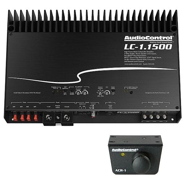 AudioControl LC-1.1500 amplifier, ACR-1 Dash Remote | Reverb