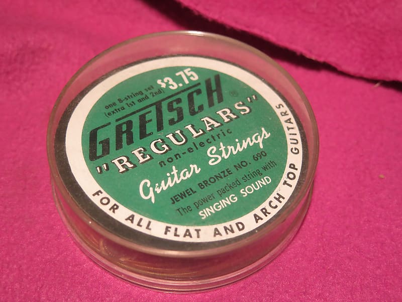 vintage gretsch strings round box "regulars" case candy | Reverb