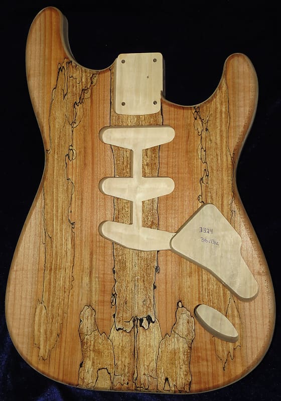 Spalted Maple Top / American Cottonwood Strat body Standard | Reverb