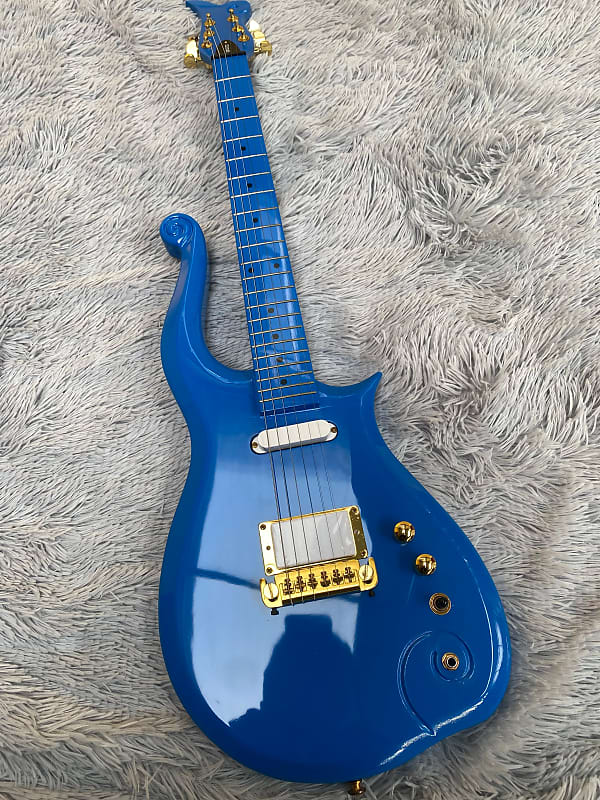 Blue Handmade Custom Prince Cloud Guitar Project Built | Reverb