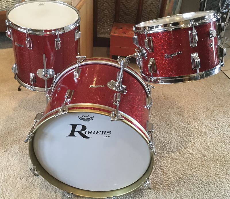Rogers 8x12 / 14x14 / 14x20" Drum Set 1960s Red | Reverb Canada