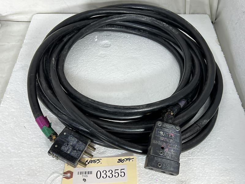 Bates 15A-250V-20A 125V 50FT Stage 3 Pin Power Cable #03355 | Reverb