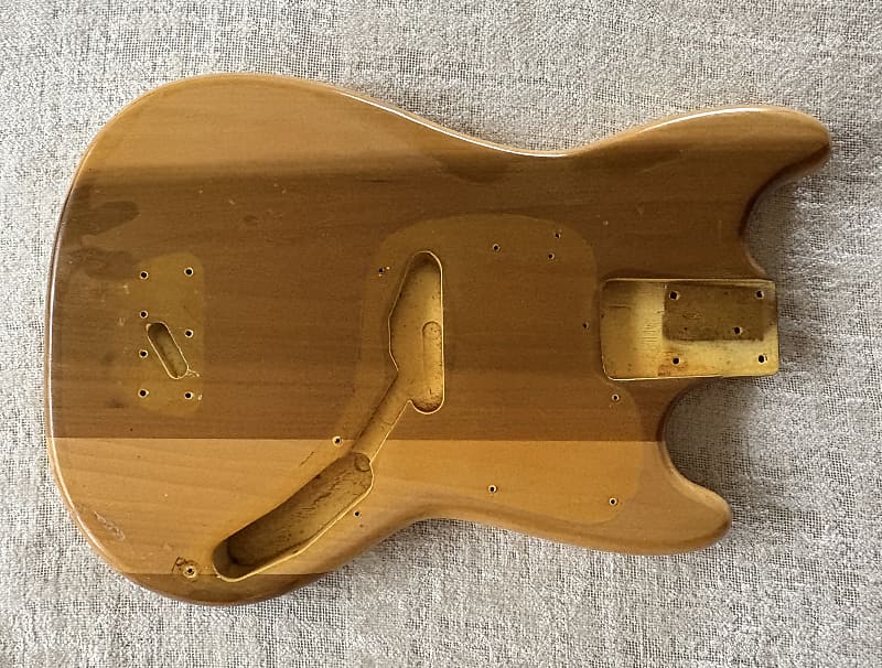 1975 Fender USA Musicmaster Bass Body Only Stripped Natural | Reverb