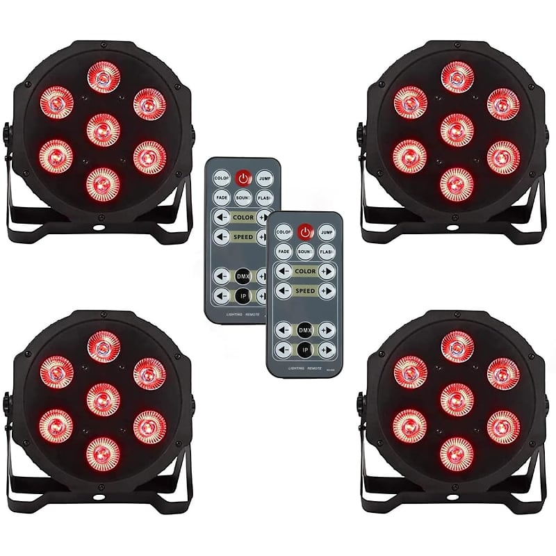 Stage Par Lights 7X18W Rgbwa+Uv 6In1 Lighting Flat Par Light | Reverb