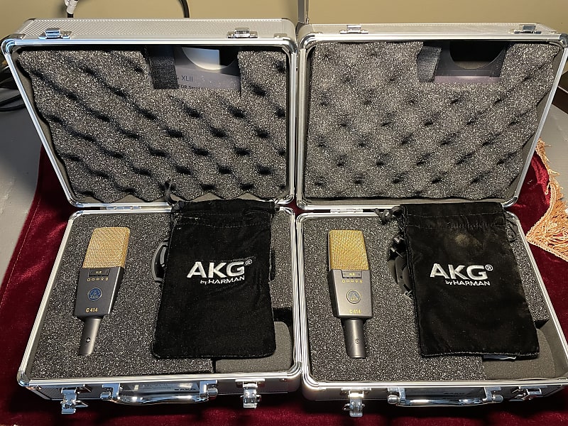 Pair of AKG C414 XLII Reference Multi-Pattern Condenser | Reverb