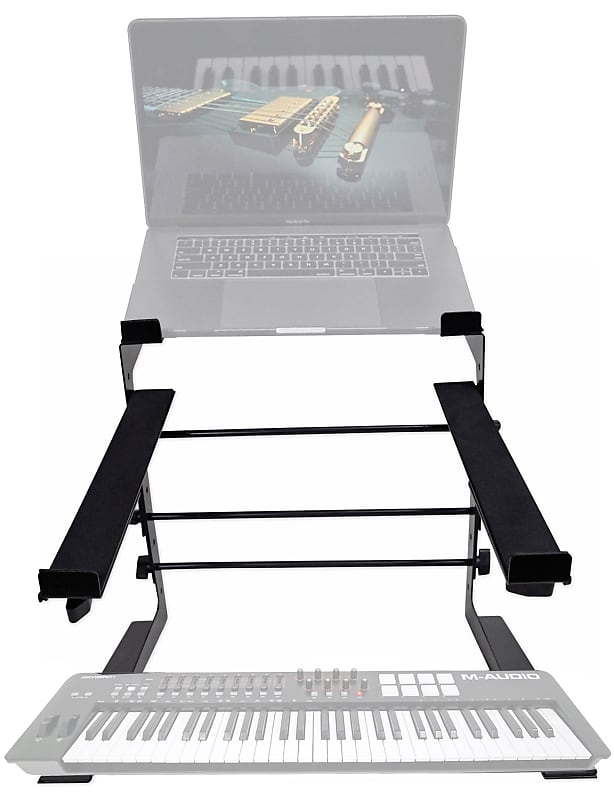 Rockville Dual Laptop+Controller Stand for M-Audio Oxygen 61 | Reverb
