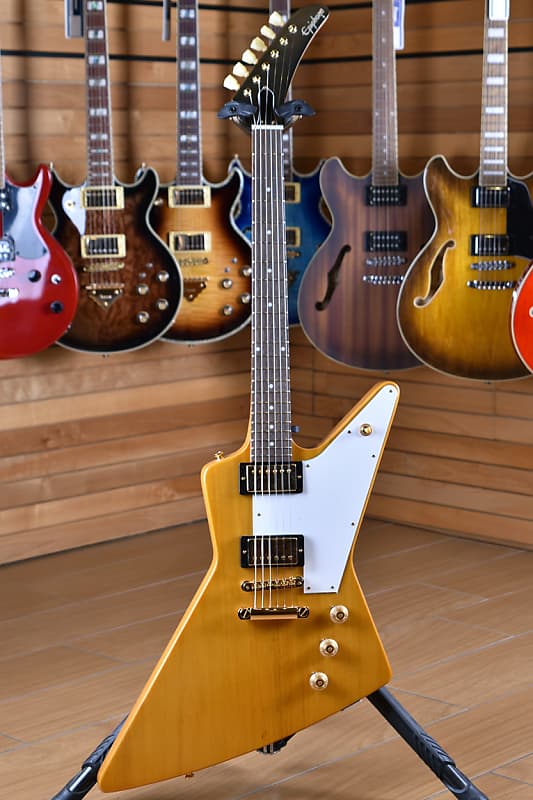 Epiphone Original 1958 Explorer Korina White Pickguard | Reverb