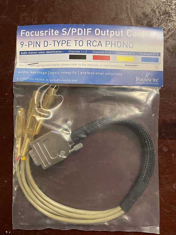 Focusrite S/PDIF Output Cable 2005 - Black & Gold | Reverb