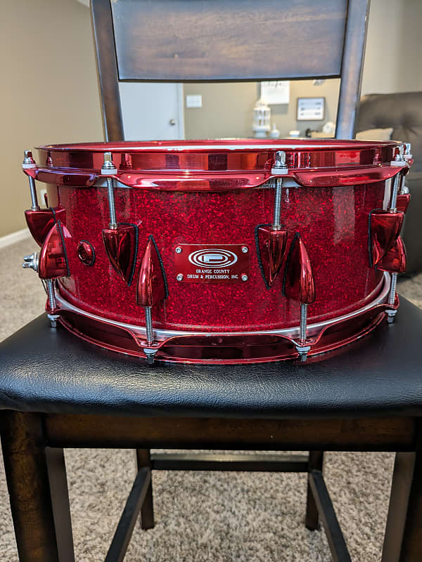 OCDP Orange County Drum Adrian Young Red Sparkle 5.5X14 Snare | Reverb