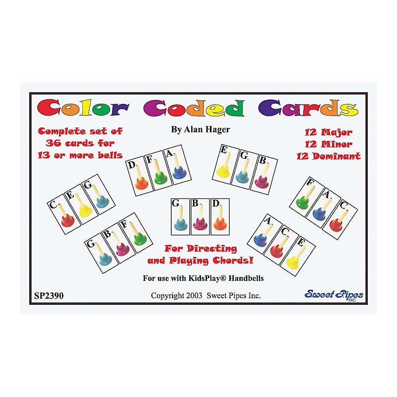 Rhythm Band Color Coded Handbell Cards/36 Chords | Reverb
