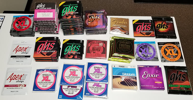 Fifty-Five packs of various guitar strings (55 packs) | Reverb