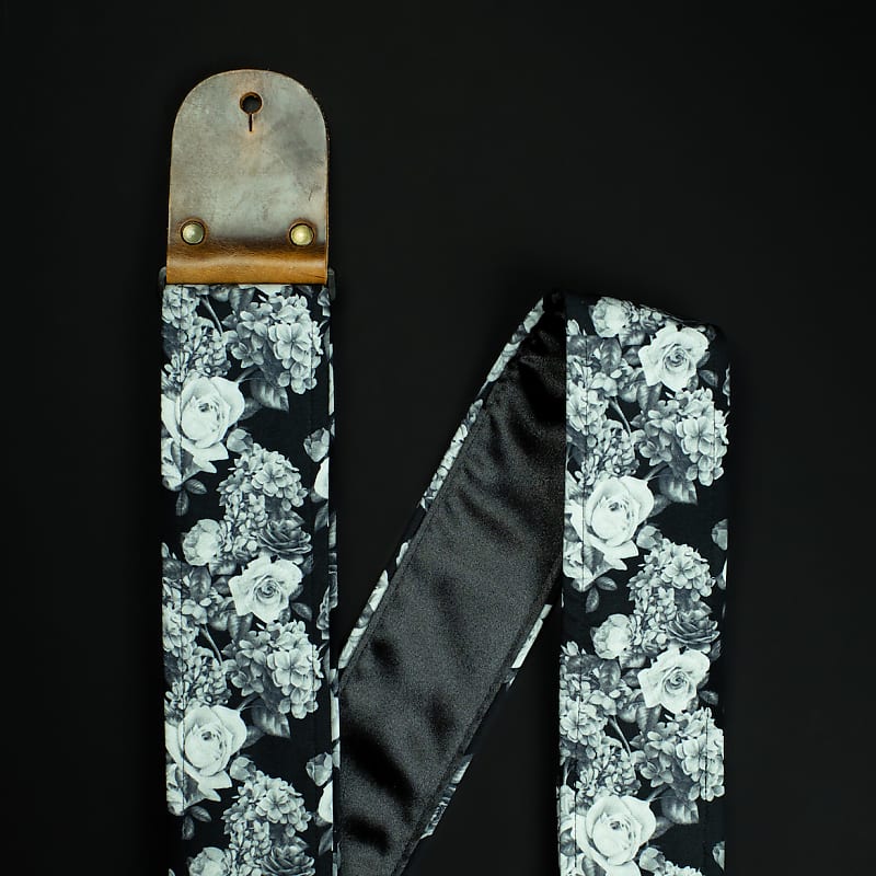 Mr.Strapsky Roses B&W Guitar Strap / Bass Strap | Reverb