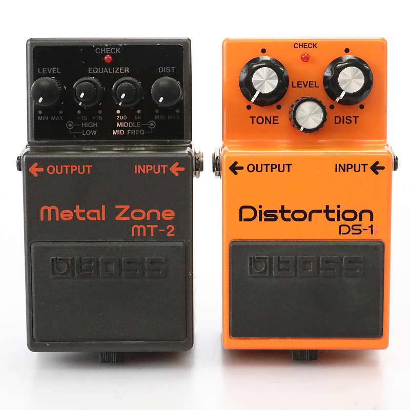 Boss MT-2 Metal Zone and DS-1 Distortion Guitar Effect Pedals | Reverb