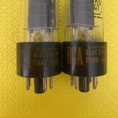 Matched Pair RCA 6K6 6K6GT Vacuum Tubes Valves Black Plate | Reverb