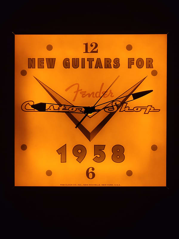 Fender Guitars Custom Shop Dealer Light-Up Clock Killer Cool | Reverb