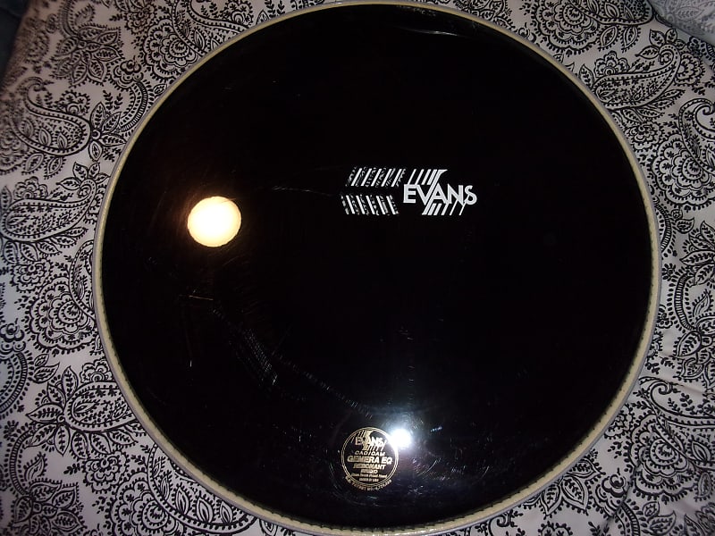 RARE Used Evans Black Ebony Resonator Head w/ 12 "/" Vented | Reverb