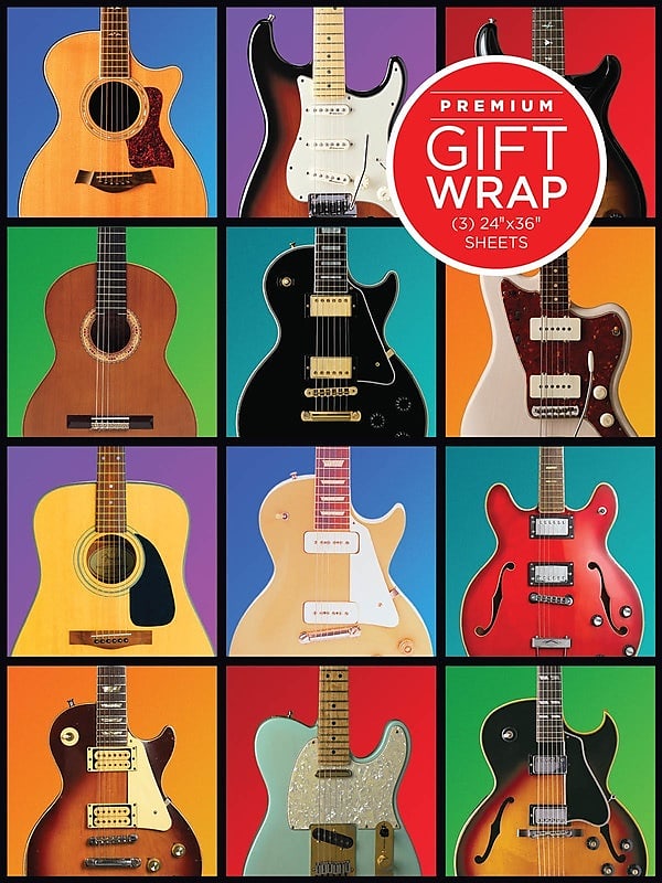 Gift Wrapping Paper Guitar Retro Theme | Reverb