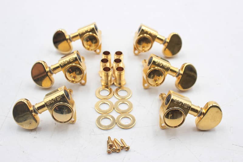 Grover 102G 3x3 Set Gold Tuner w/ Ferrule, Washers, Screws | Reverb
