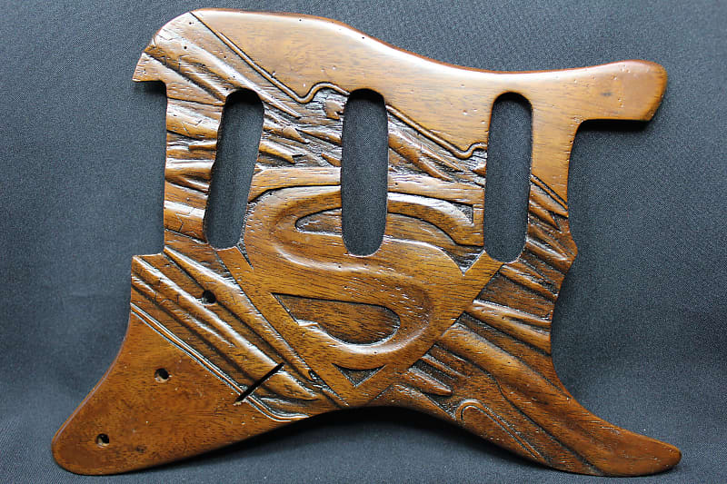 Custom Wooden Stratocaster Pickguard Superman Design #1 | Reverb