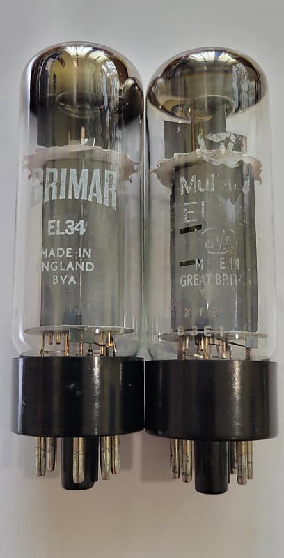 70's Mullard XF2 EL34 Pair Tube Set | Reverb