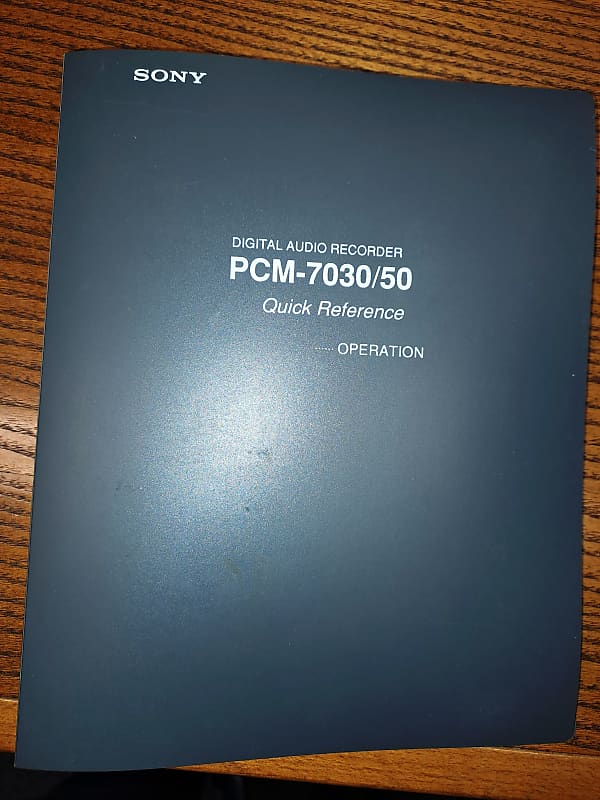 Sony Digital Audio recorder PCM 7030/7050 Quick reference | Reverb