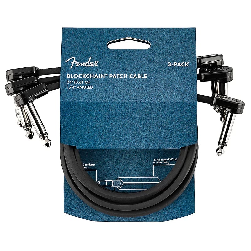Fender #0990825012 - Blockchain 24" Patch Cable, 3-pack, | Reverb