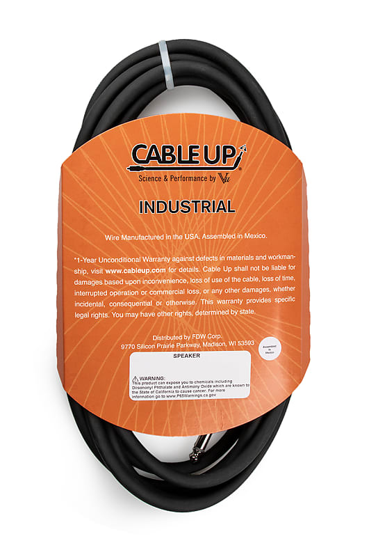 Cable Up SPK16/2-PP-10 10 ft 16AWG TS to TS Speaker Cable | Reverb