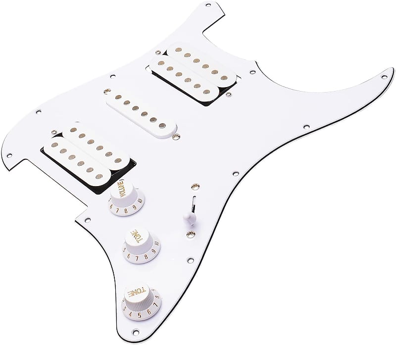 3Ply White Loaded Pickguard Pre-Wired HSH Pickguard Pickups | Reverb