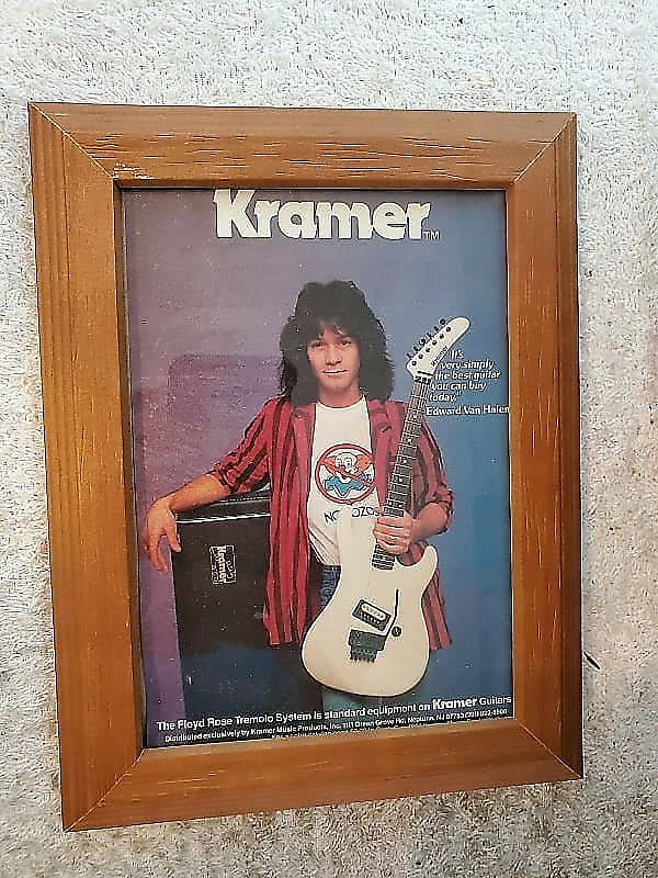1984 Kramer Guitars Color Promotional Ad Framed Eddie Van | Reverb