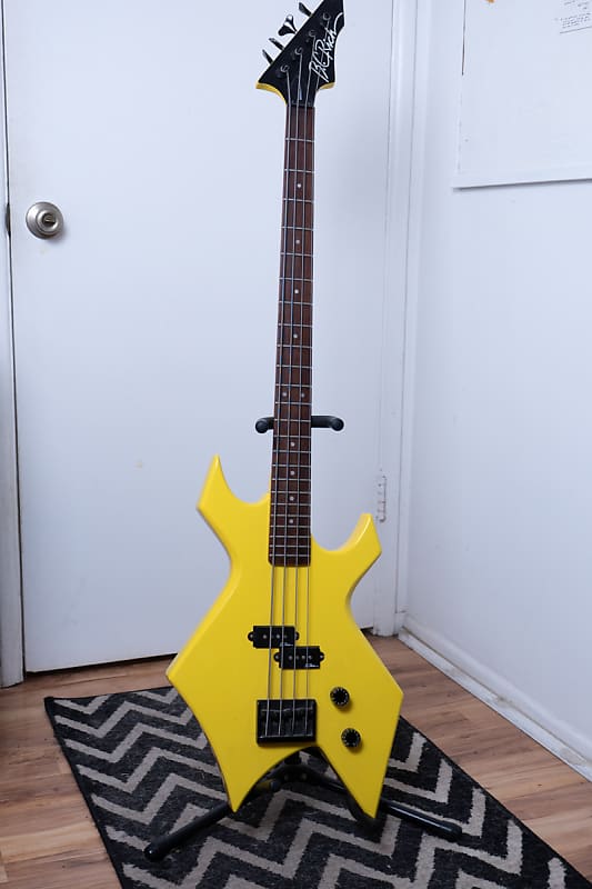 B.C. Rich Platinum Series Warlock Bass 1988-1989 Yellow | Reverb