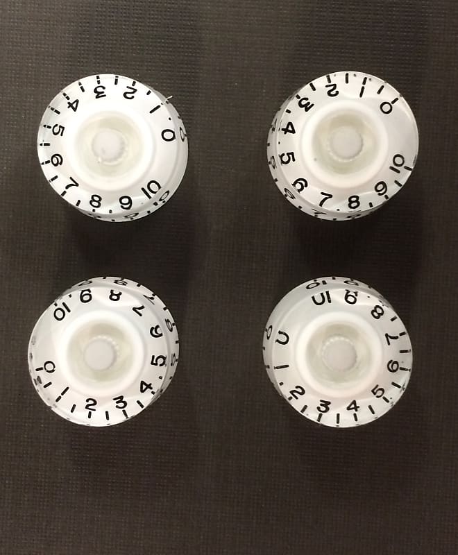 Mighty Mite Gibson Style Speed Knobs in White Set of 4 | Reverb