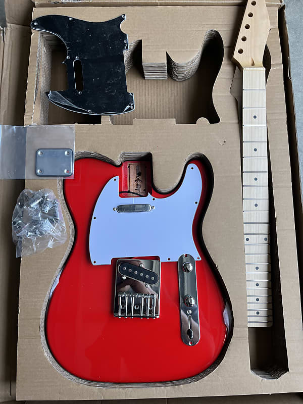 New DIY Telecaster Electric Guitar Project Kit Red Finish! | Reverb
