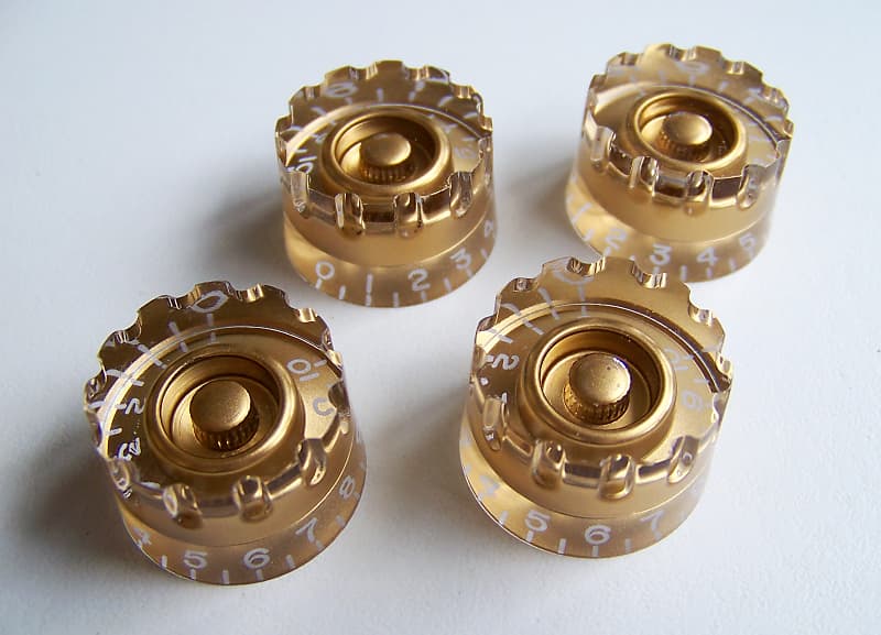 x4 Gibson USA Gold Knurl Les Paul Speed Knobs / Control | Reverb UK