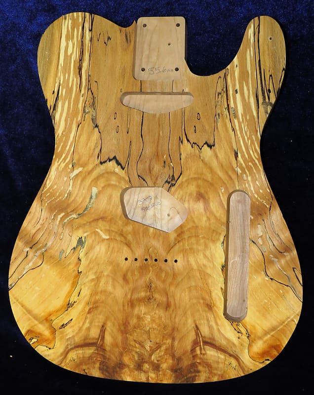 Wild Spalted Maple Top \ Cherry Wood Telecaster Tele Body | Reverb