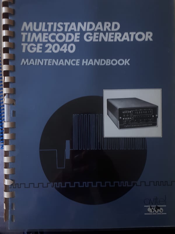 Maintenance Handbook for Avitel Timecode Generator TGE 2040 | Reverb